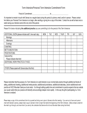 Fillable Online sanmonjizen Term IntensivePersonal Term Intensive ...