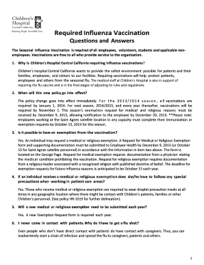 Fillable Online Required Influenza Vaccination Fax Email Print - pdfFiller