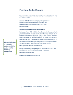 Fillable Online Purchase Order Finance Fax Email Print - pdfFiller