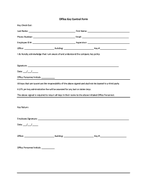 Fillable Online Office Key Control Form - Free Links Fax Email Print ...