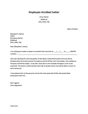 Fillable Online Employee Accident Report Free Sample Template - Free ...