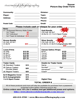 Fillable Online Soccer Picture Day Order bForm 403b-615-3708 www bb Fax ...