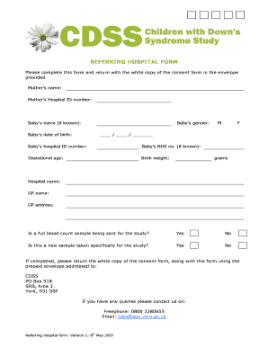 Fillable Online cdss org Referring hospital form v1 - bCDSSb - cdss org ...