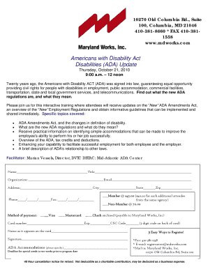 Fillable Online Americans with Disability Act Disabilities (ADA) Update ...