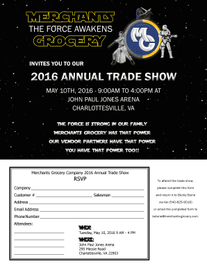 Fillable Online 2016 Customer Invitation - Merchants Grocery Company ...