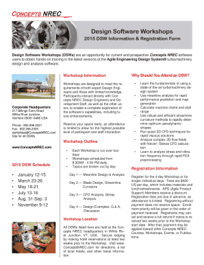 Fillable Online 2015 DSW Information and Registration Form - Concepts ...