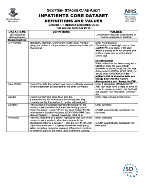 Fillable Online strokeaudit scot nhs INPATIENTS CORE DATASET ...