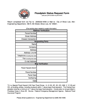 Fillable Online Floodplain Status Request Form - Show Low AZ Fax Email ...
