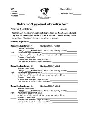 Fillable Online MedicationSupplement Information Form Fax Email Print ...