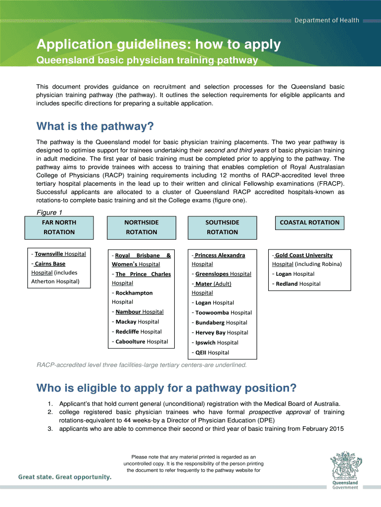 Fillable Online health qld gov How to bapplyb Queensland basic bphysicianb training pathway Fax ...