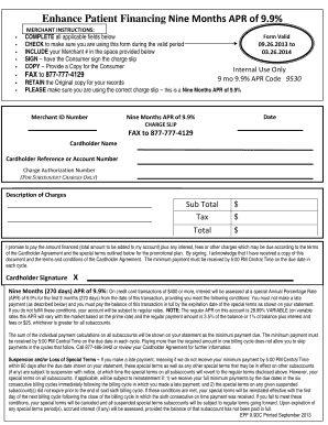 Fillable Online Enhance Patient Financing Nine Months APR of 99 Fax Email Print - pdfFiller
