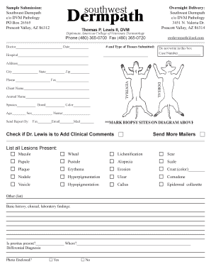 Fillable Online Sample Submission Dermpath Overnight Delivery Fax Email ...