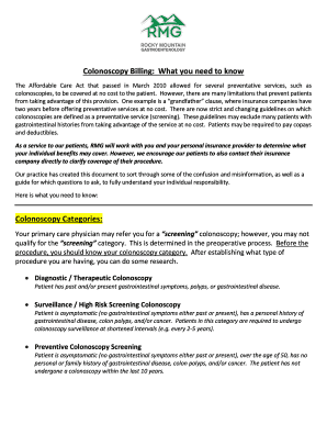 Fillable Online Colonoscopy Billing What you need to know Fax Email ...