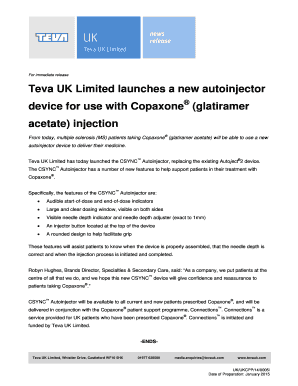 Fillable Online Teva UK Limited launches a new autoinjector Fax Email ...