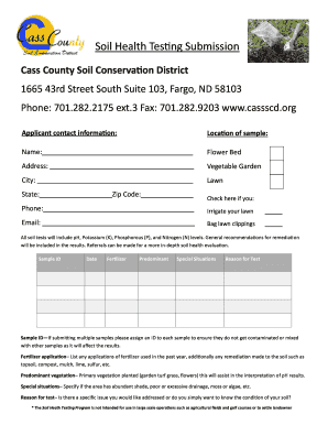 Fillable Online cassscd Soil Sample Submission Form - of the Cass ...