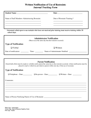 Fillable Online txbehaviorsupport Written Notification of Use of ...