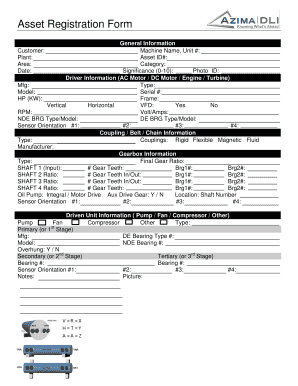 Fillable Online Asset Registration Form - Azima DLI Fax Email Print ...