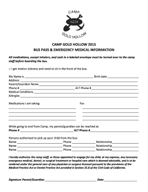 Fillable Online goldenempirecouncil CAMP GOLD HOLLOW 2015 BUS PASS ...