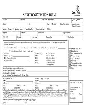 Fillable Online goldenempirecouncil ADULT REGISTRATION FORM ...
