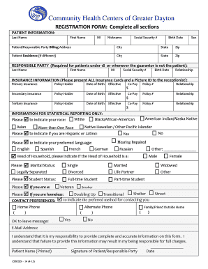 Fillable Online communityhealthdayton Community Health Centers of ...