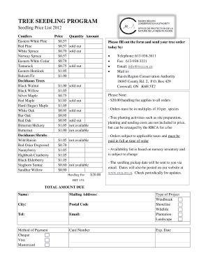 Fillable Online Tree Seedling Program - RRCA - Raisin Region ...