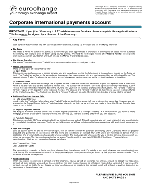 Fillable Online eurochange co Application Form eurochange - eurochange ...