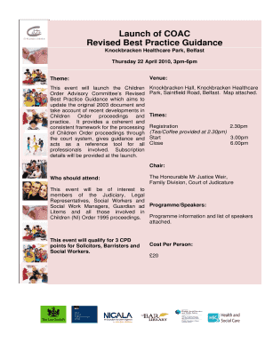 Fillable Online Launch of COAC Fax Email Print - pdfFiller