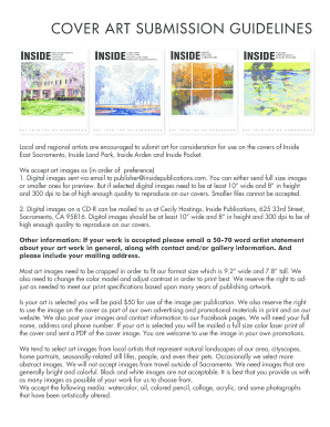 Fillable Online COVER ART SUBMISSION GUIDELINES Fax Email Print - pdfFiller