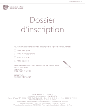 Fillable Online isit-paris Formulaire d'inscription-Formation Courte ...