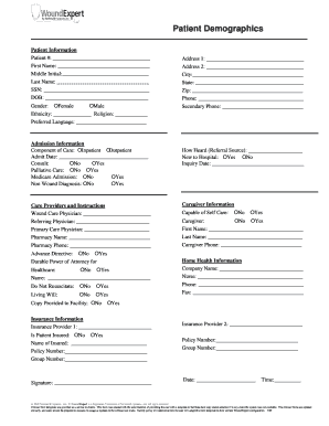 Fillable Online Patient Demographics - bsrmcflbbcomb Fax Email Print - pdfFiller