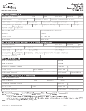Fillable Online Registration Form - Lifespan Health Fax Email Print ...