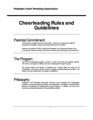 Fillable Online palisadesyouthwrestling Cheerleading Rules and ...