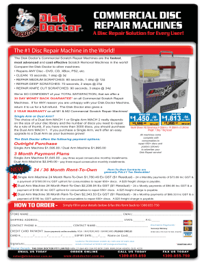 Fillable Online The 1 Disc Repair Machine in the World - Disk Doctor ...