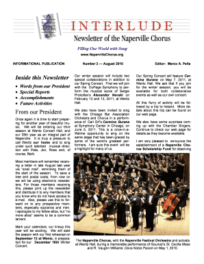 Fillable Online napervillechorus Naperville Chorus Newsletter - August ...