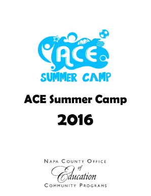 Fillable Online afterschoolnapavalley ACE Summer Camp - ACE After Class ...