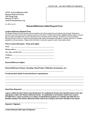 Fillable Online munsterhistory ResearchReference Initial Request Form ...
