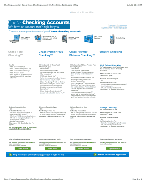 Fillable Online Checking Accounts Open a Chase Checking Account with ...