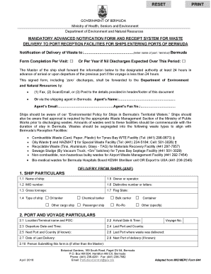 Fillable Online Mandatory bAdvanced Notification Formb - Government of ...