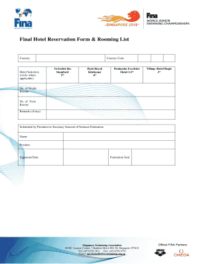 Fillable Online Final Hotel Reservation Form amp Rooming List Fax Email Print - pdfFiller