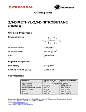 Fillable Online explosia 23-DIMETHYL-23-DINITROBUTANE DMNB - bExplosiab ...