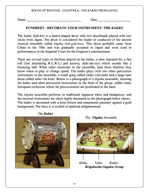 Fillable Online rootsofrhythm FUNSHEET - DECORATE YOUR INSTRUMENT THE ...