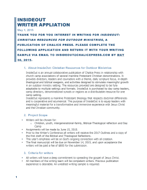 Fillable Online Writer Application Form CO2017docx Fax Email Print ...