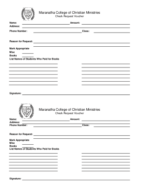 Fillable Online Check Request Voucher Form.xls Fax Email Print - pdfFiller