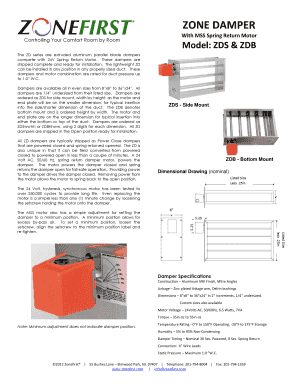 Fillable Online zonefirst ZONE DAMPER Controlling Your Comfort Room by ...