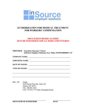 Fillable Online Authorization for medical treatment for workers ...