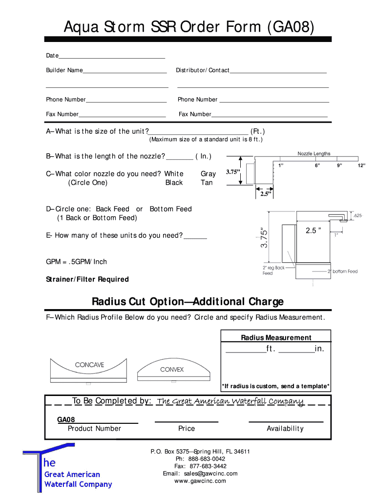 Fillable Online 08 Aqua Storm SSR Form13 - The Great American Waterfall ...