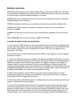 Fillable Online Retention Agreement Fax Email Print - pdfFiller