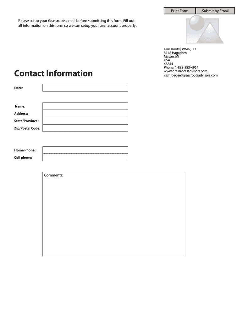 Fillable Online Contact Information - bschroederinvestmentsbbcomb Fax Email Print - pdfFiller