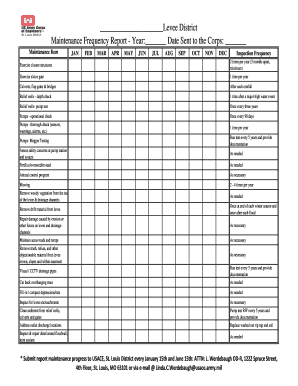 Fillable Online mvs usace army Semi-Annual Maintenance Frequency ...