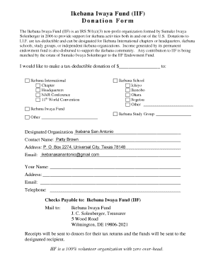 Fillable Online ikebanasanantonio Ikebana Iwaya Fund Donation Form - Ikebana San Antonio ...